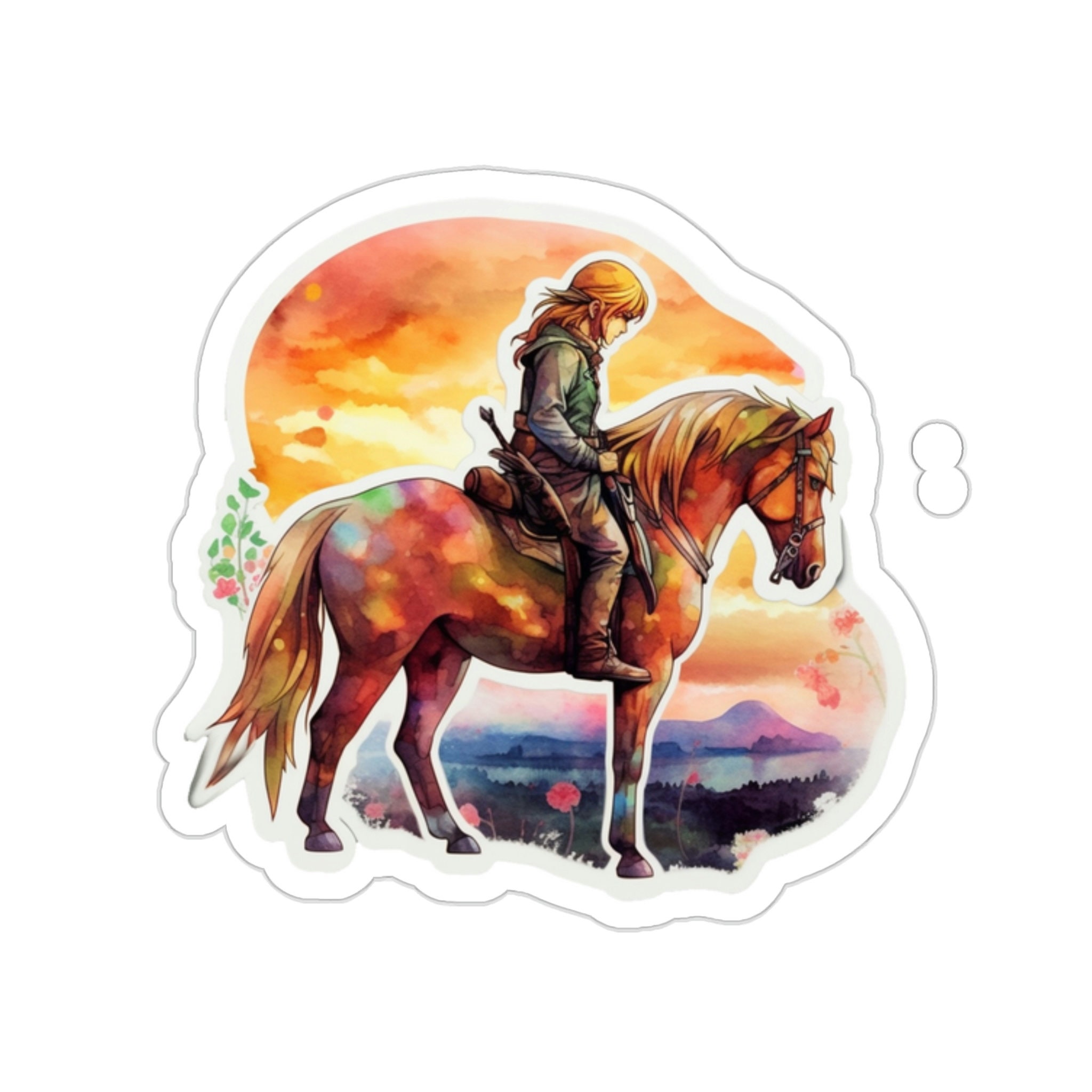 Link - Zelda - Hyrule Epona Sunset Water Colors Adventure STICKER - Etsy