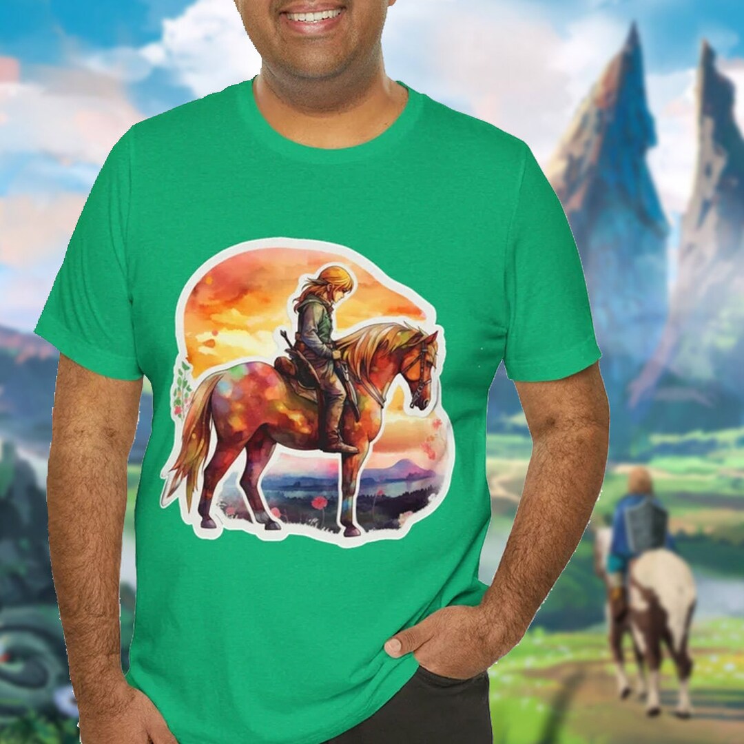 Link - Zelda - Hyrule Epona Sunset Water Colors Adventure Crew-neck - Etsy