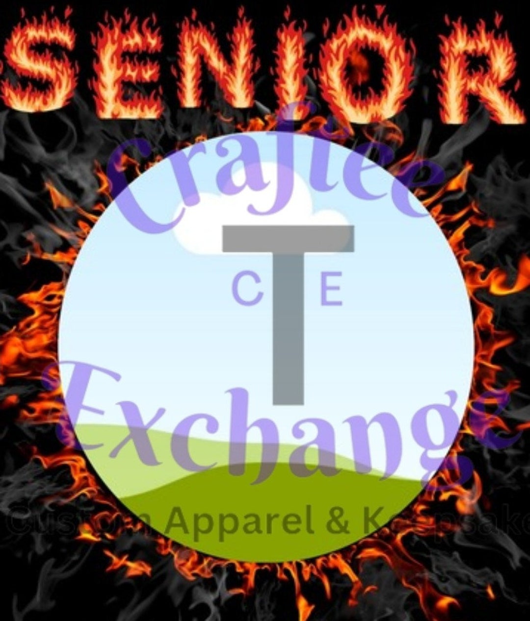 Digital - Senior Sports Flame - Etsy