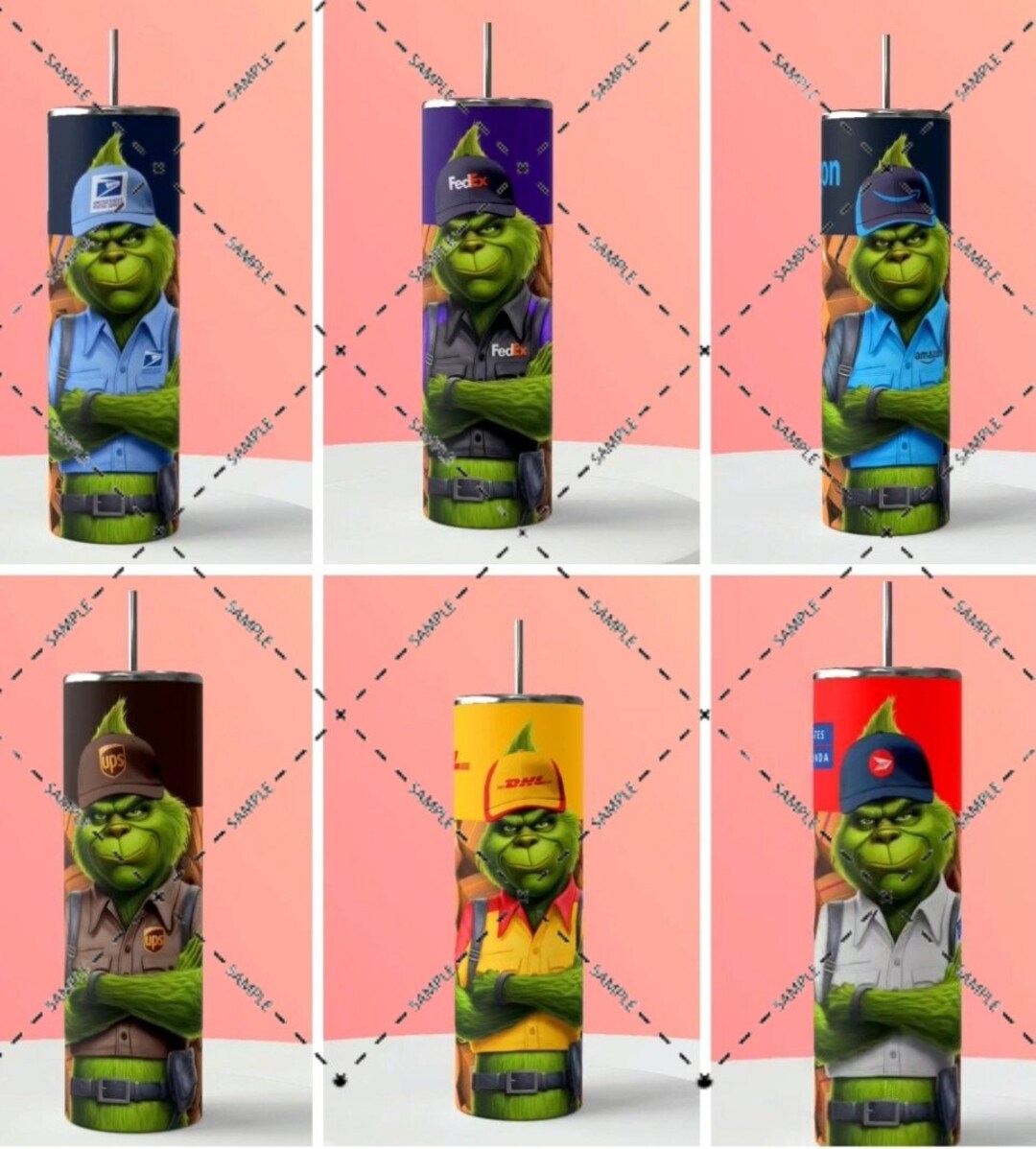 Grinch Delivery Worker Tumbler - Etsy