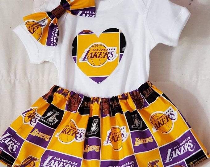 Los Angeles Lakers Baby Girl Clothing Set | Etsy