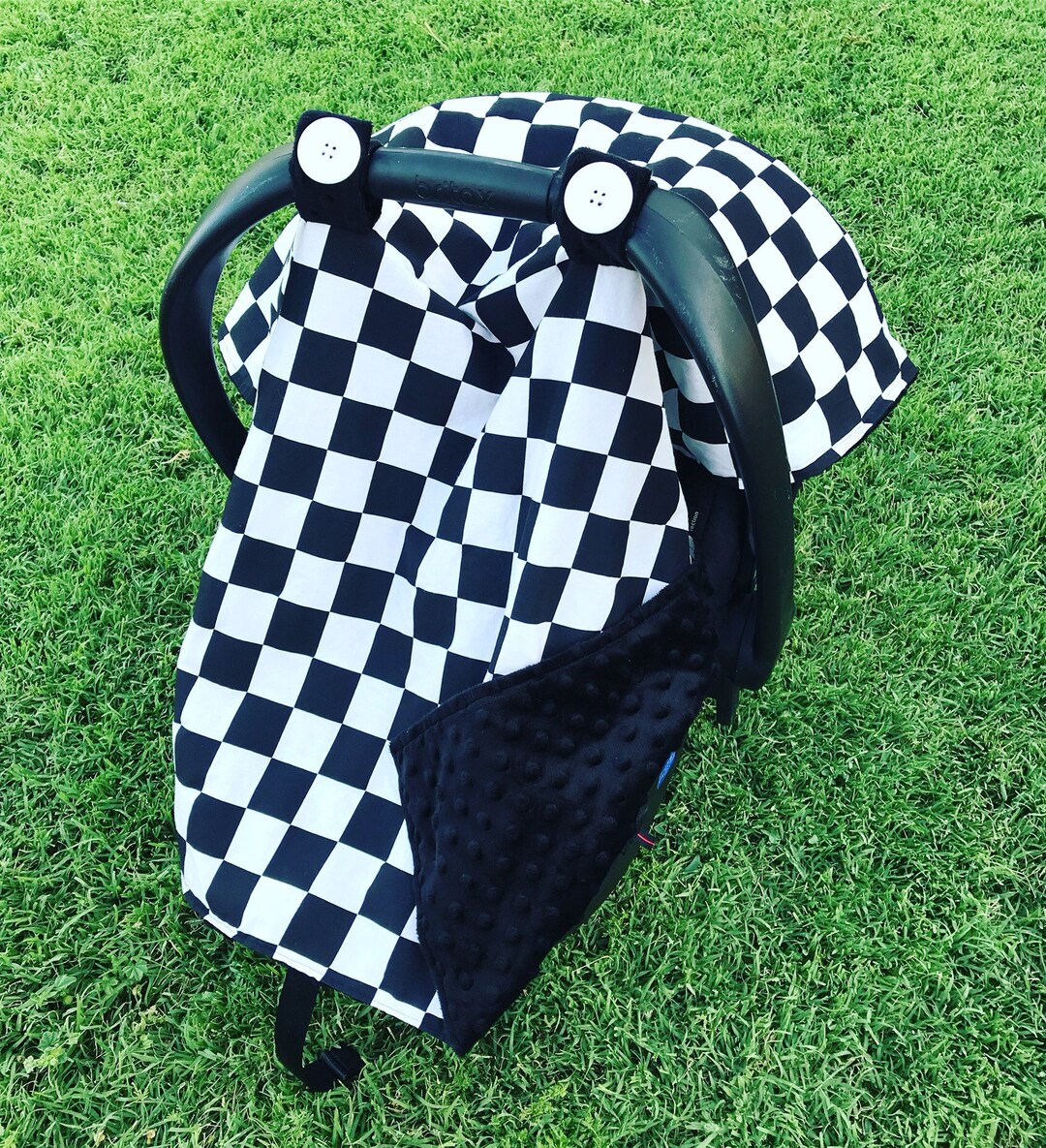 Checkered Carseat Cover Checkered Car Seat Canopy Many Colors to Choose ...