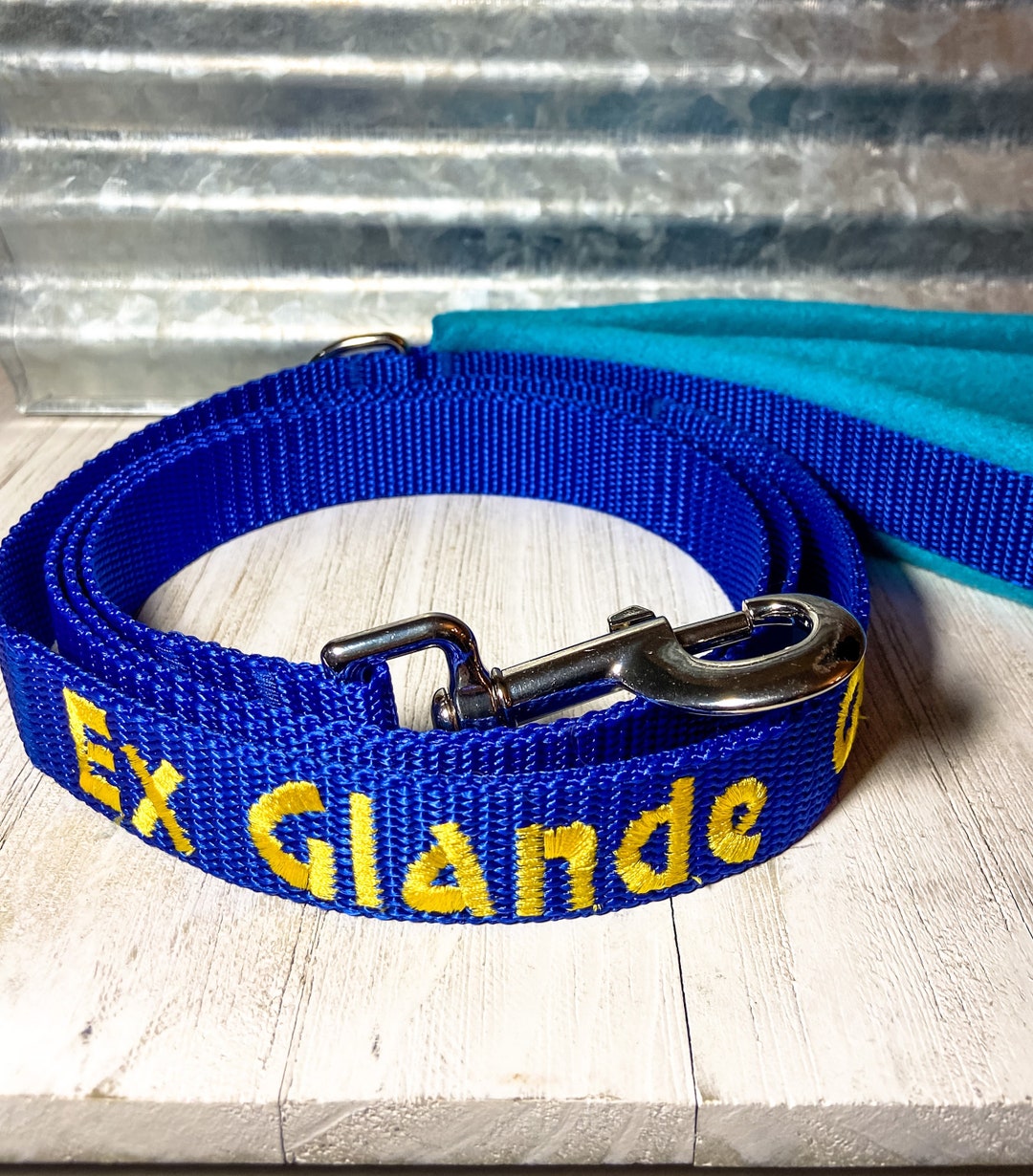 Fleece Dog Leash, Embroidered Dog Leash, Personalized Lead, Padded ...