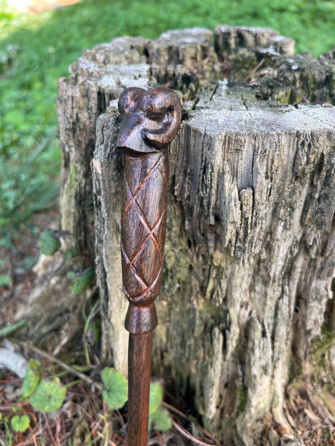 The Rams Head Wand 12 Wooden Wand Mahogany Wand Cosplay Wand Witch Wand ...