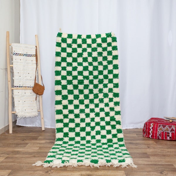 Small Green Checkered Rug - Etsy