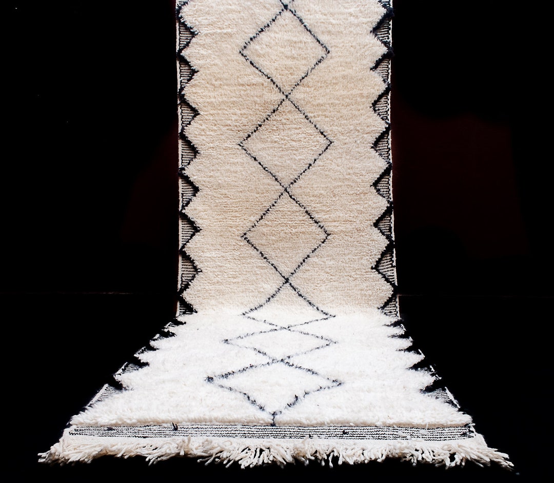 Beni Ourain Moroccan Runner Rug: Hand-knotted Wool Hallway Carpet - Etsy