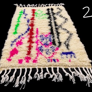 Small Morrocan Rugs 2x3 Ft, Colorful Morocco Azilal Throw Rug, Thick ...