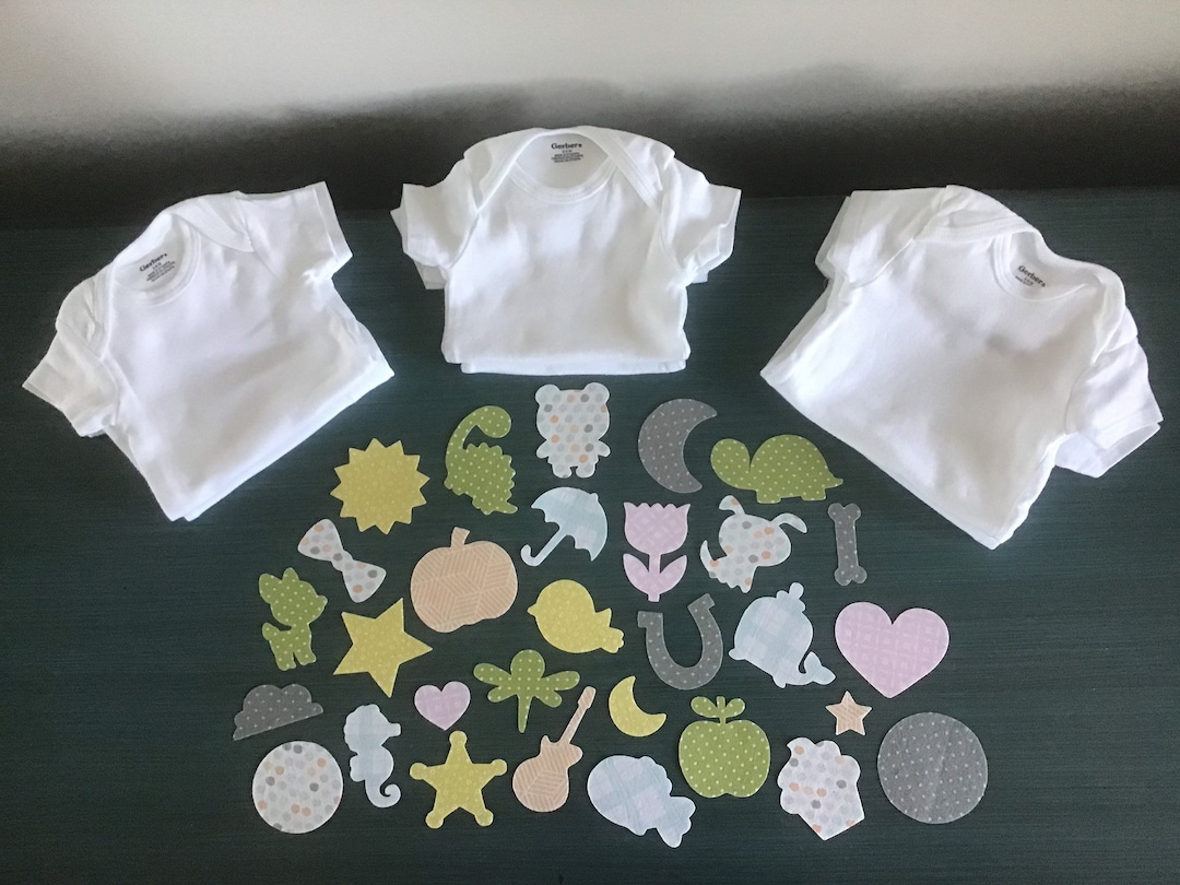 Onesie® Decorating Kit for Baby Shower Activity, Iron-on Fabric ...