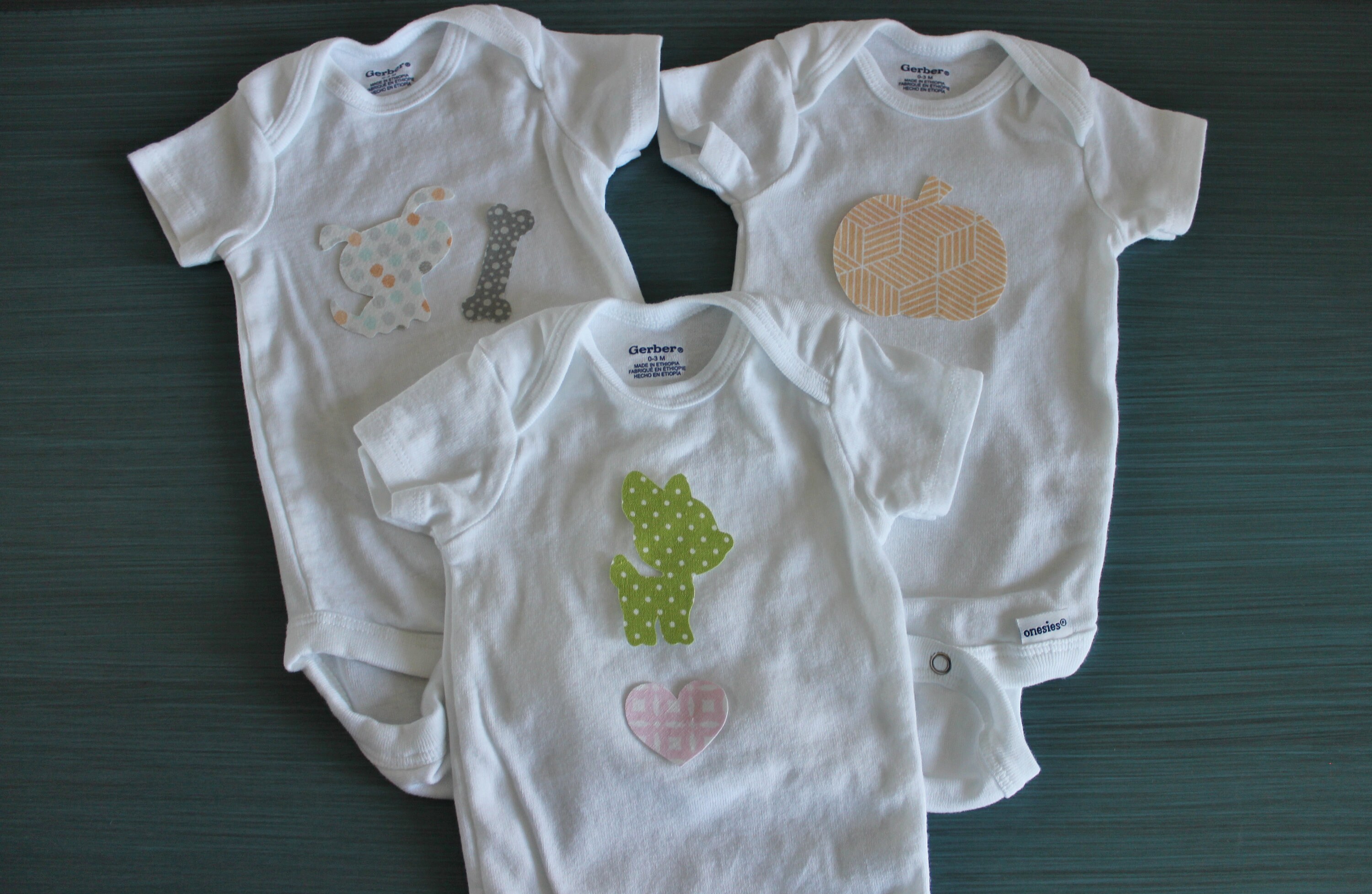 Iron-on Fabric Appliques for Bib or Onesie® Decorating Station, Baby ...
