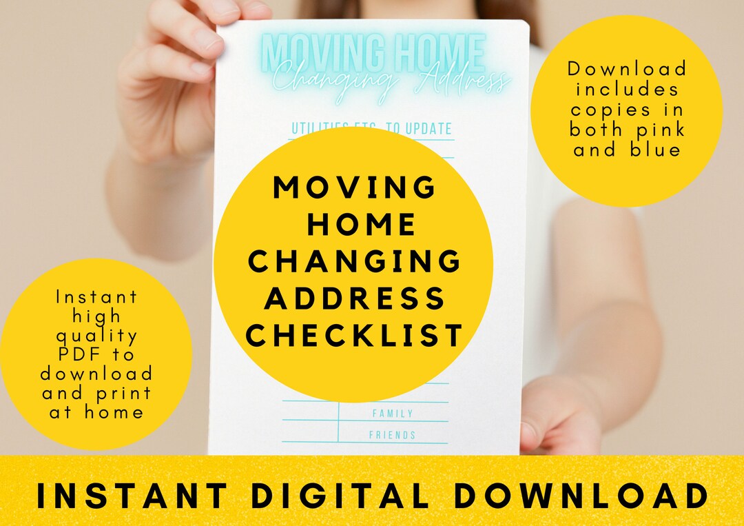 Moving Home Changing Address Checklist New House Worksheet - Etsy