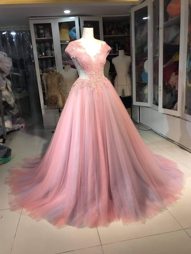Full Length Pink Rose Dress Rose Pink Dress Prom Dress - Etsy