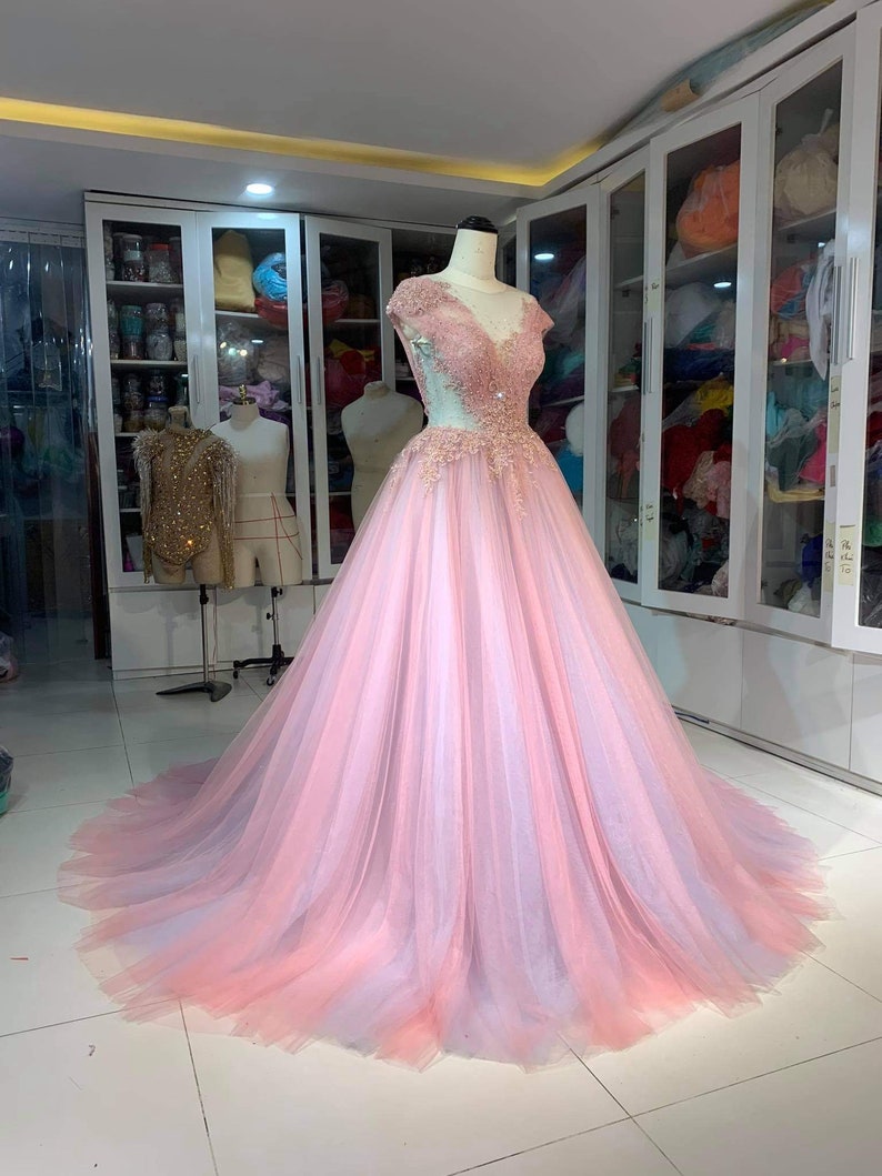 Full Length Pink Rose Dress Rose Pink Dress Prom Dress - Etsy