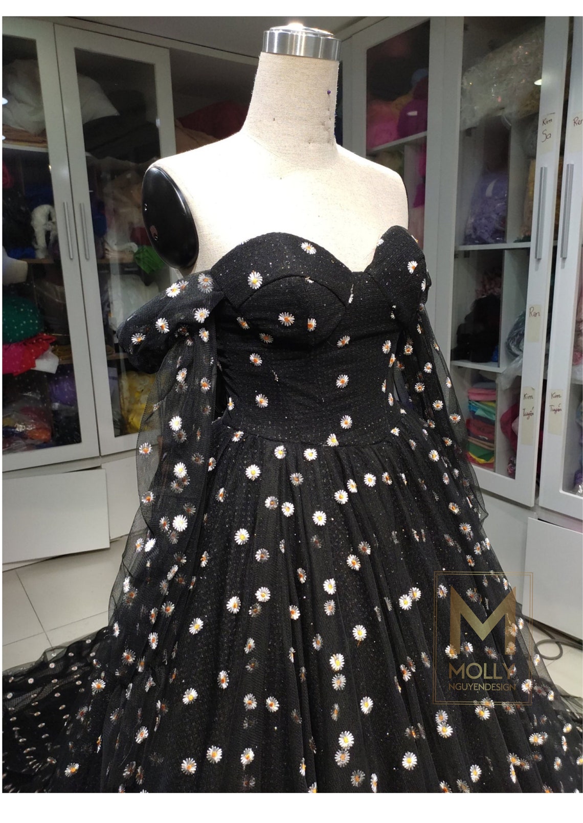 Black Daisy Dress Prom Black DressDaisy Dress Quinceanera | Etsy