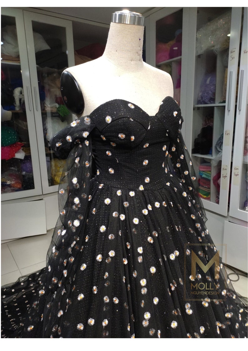 Black Daisy Dress Prom Black Dressdaisy Dress Quinceanera - Etsy