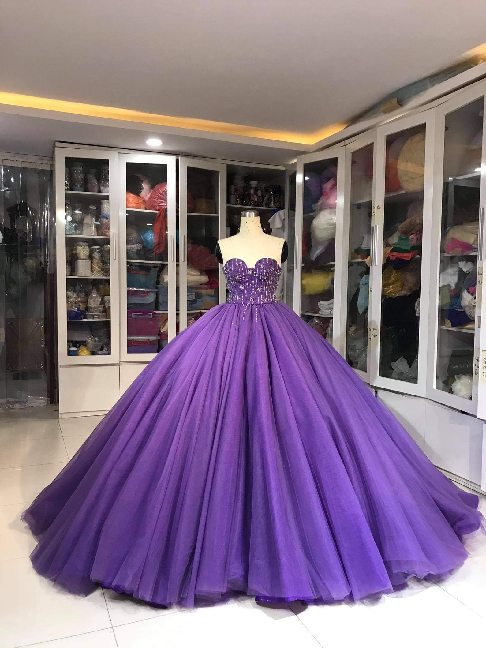 Purple Dress - Ballgown - Promdress - Strapless Ballgown - Evening ...