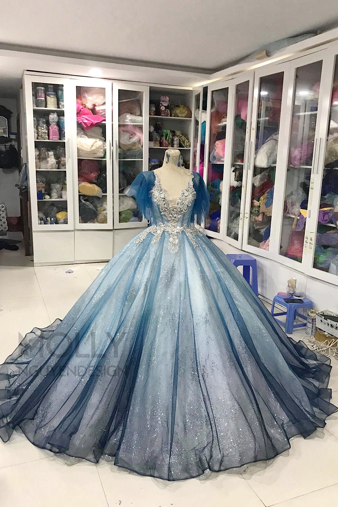 Blue Ballgown Prom Dress Blue Prom Dress Wedding Dress | Etsy