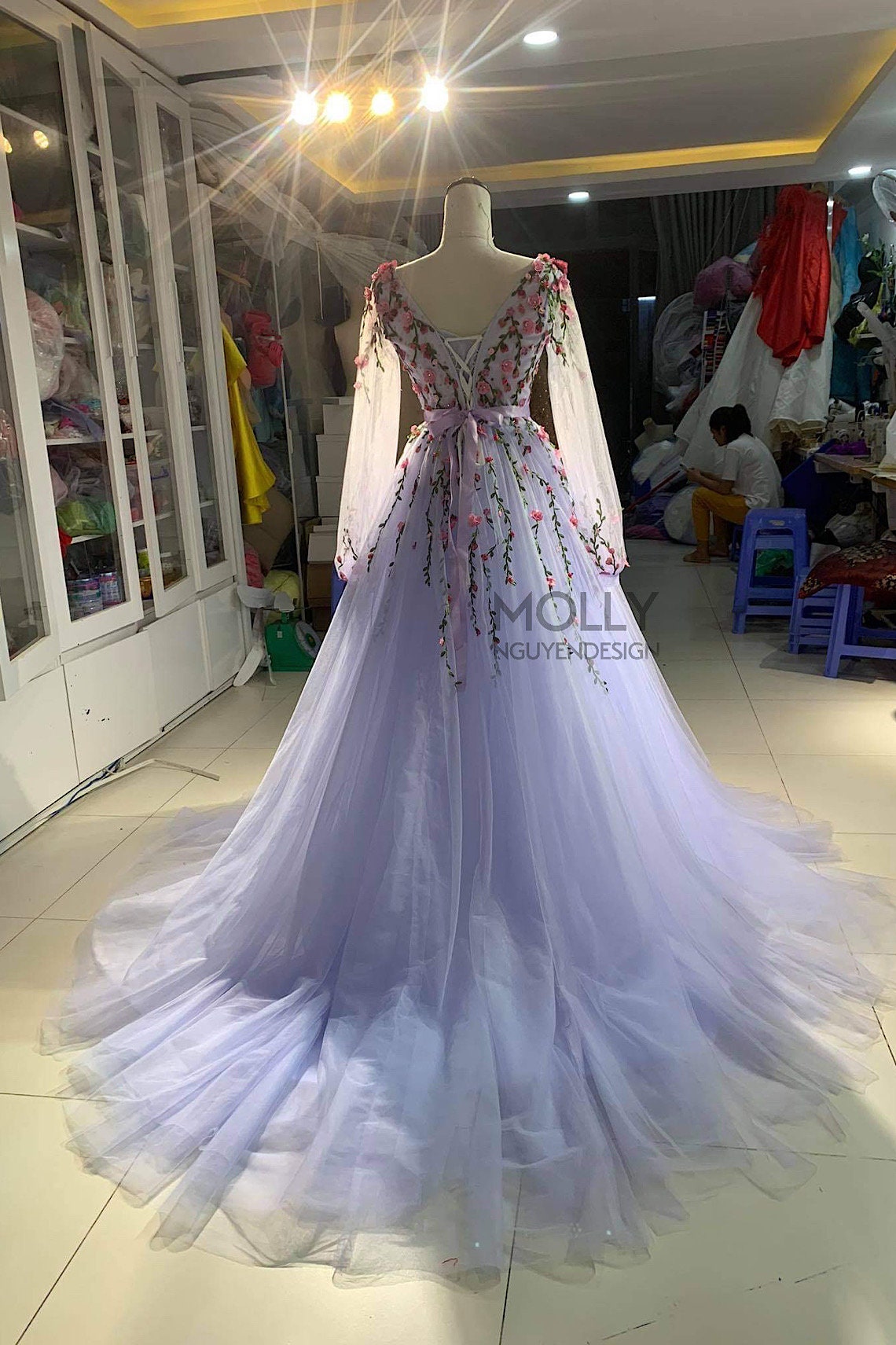 Flowers Light Lilac Dress Evening Dress Prom Dress - Etsy