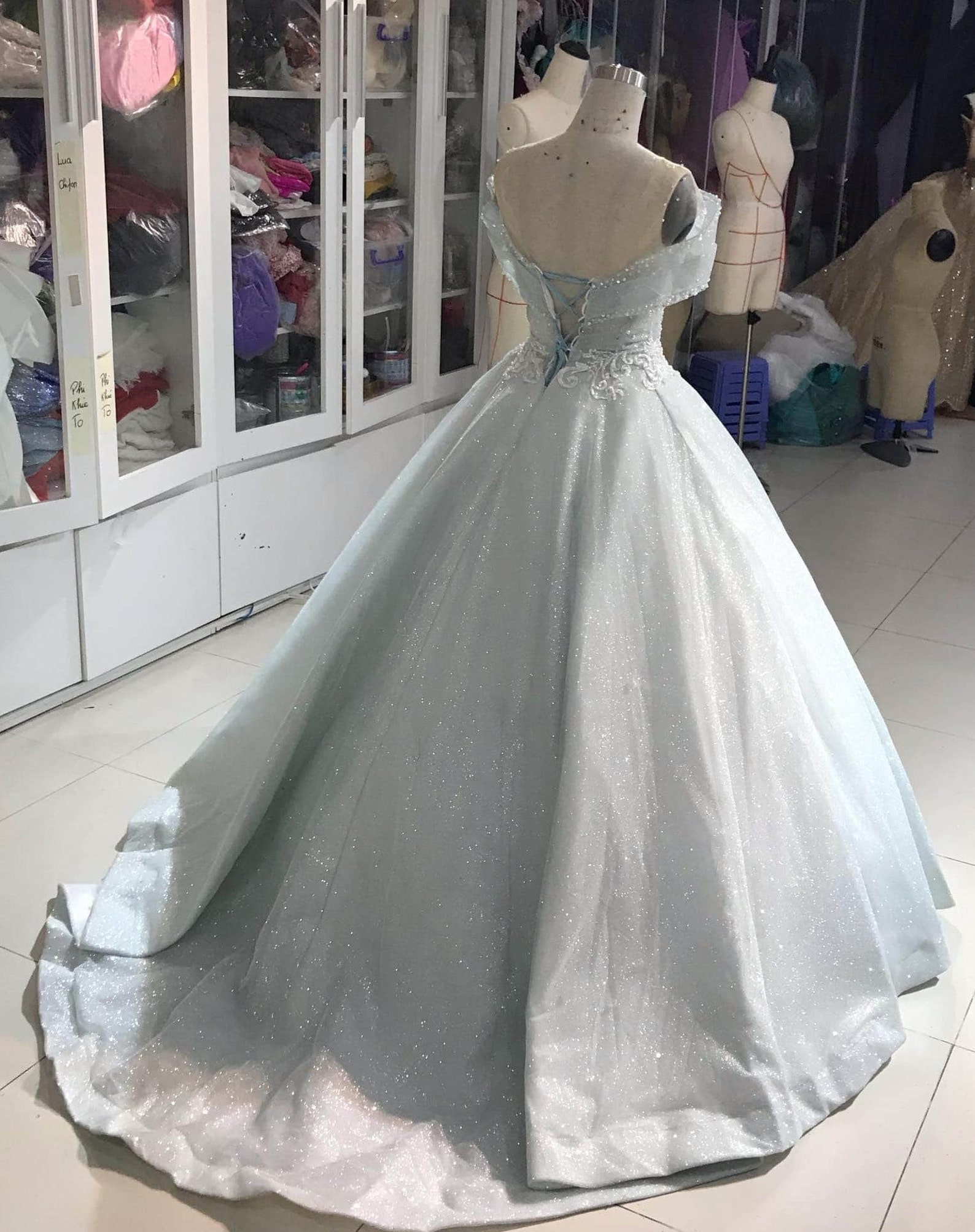 Baby Blue Dress Baby Blue Sparkly Gown Prom Dress - Etsy