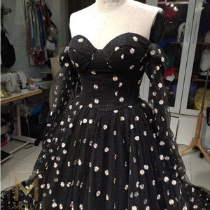 Black Daisy Dress, Prom Black Dress,daisy Dress, Quinceanera Dress ...