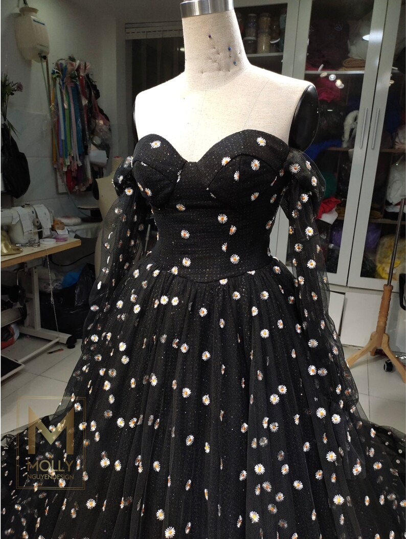 Black Daisy Dress Prom Black Dressdaisy Dress Quinceanera - Etsy