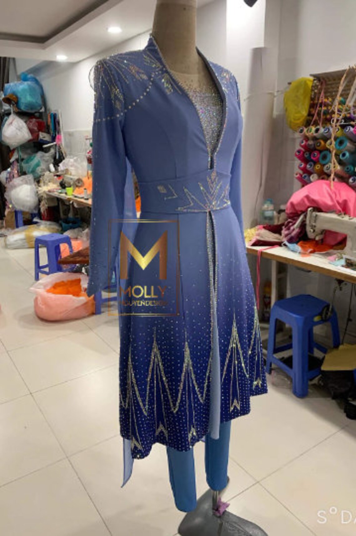 Elsa Frozen 2 Blue Costume, Elsa Blue Cosplay, Frozen 2 Costume Adult ...