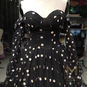 Black Daisy Dress, Prom Black Dress,daisy Dress, Quinceanera Dress ...