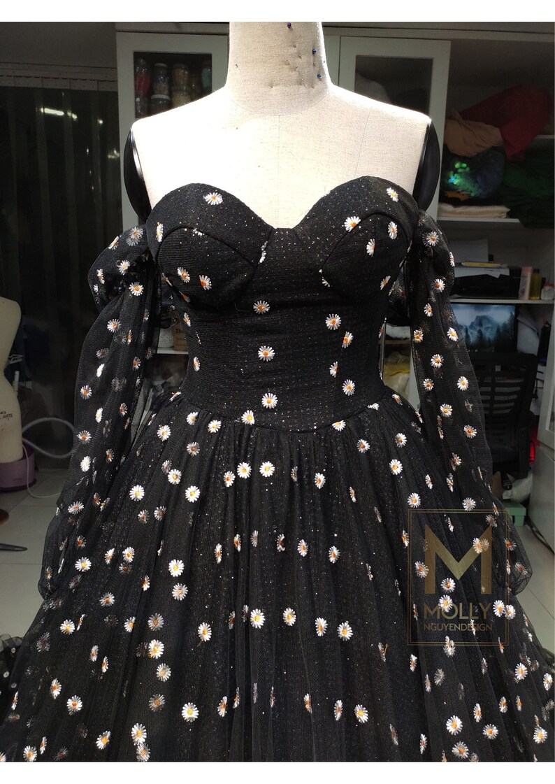 Black Daisy Dress Prom Black Dressdaisy Dress Quinceanera - Etsy