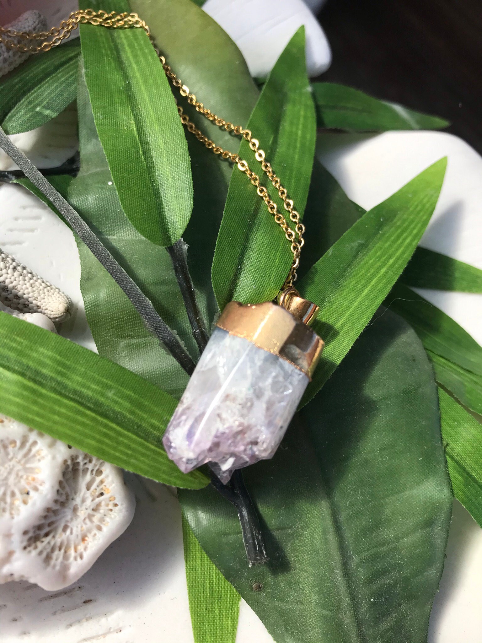 Amethyst Raw Crystal Point Pendant Amethyst Raw Crystal - Etsy.de