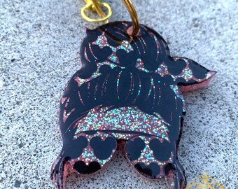 Messy Bun Keychain - Etsy