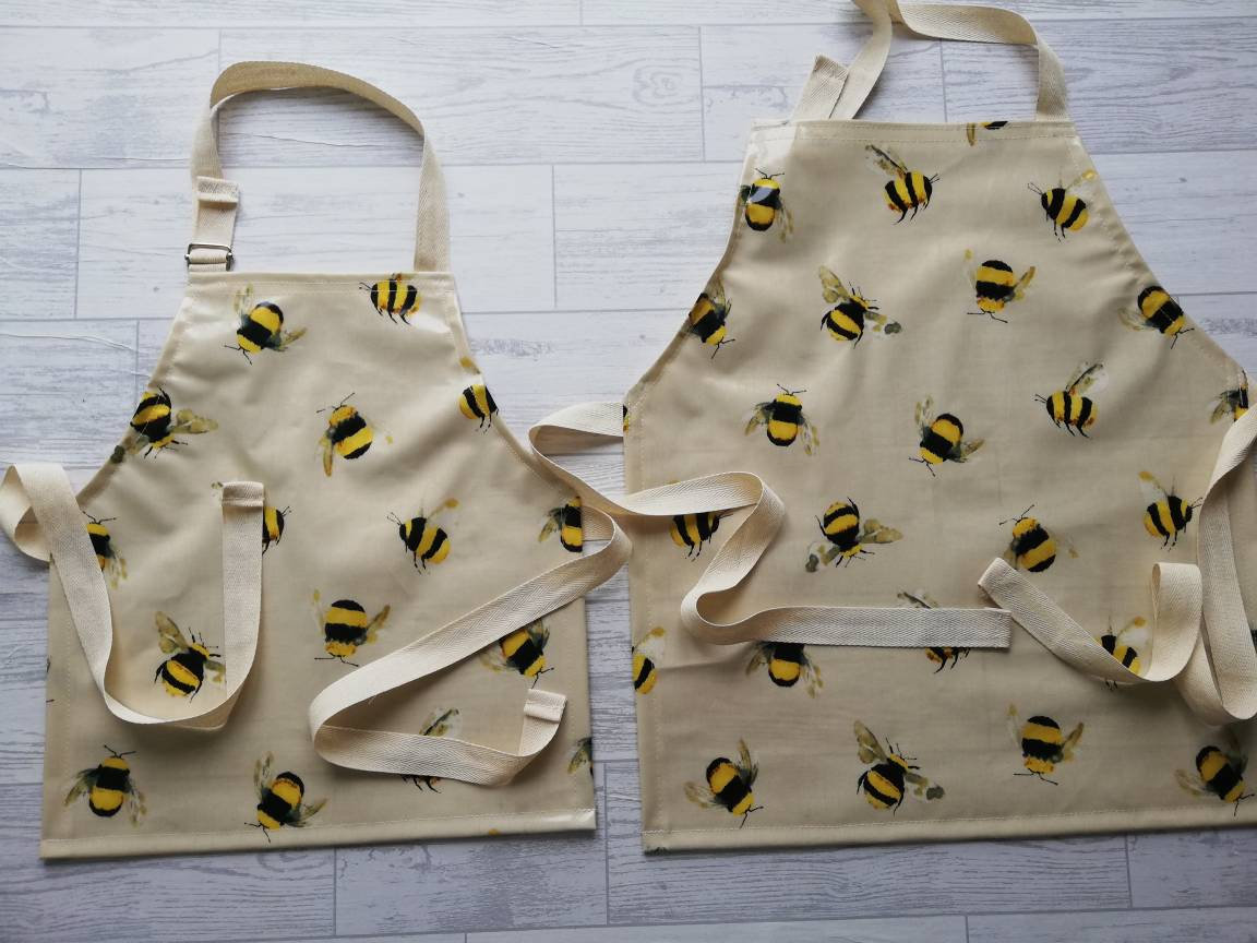 Apron ~ Child & Adult Oilcloth - Bumble Bee (in 4 Age Sizes Plus Adult ...