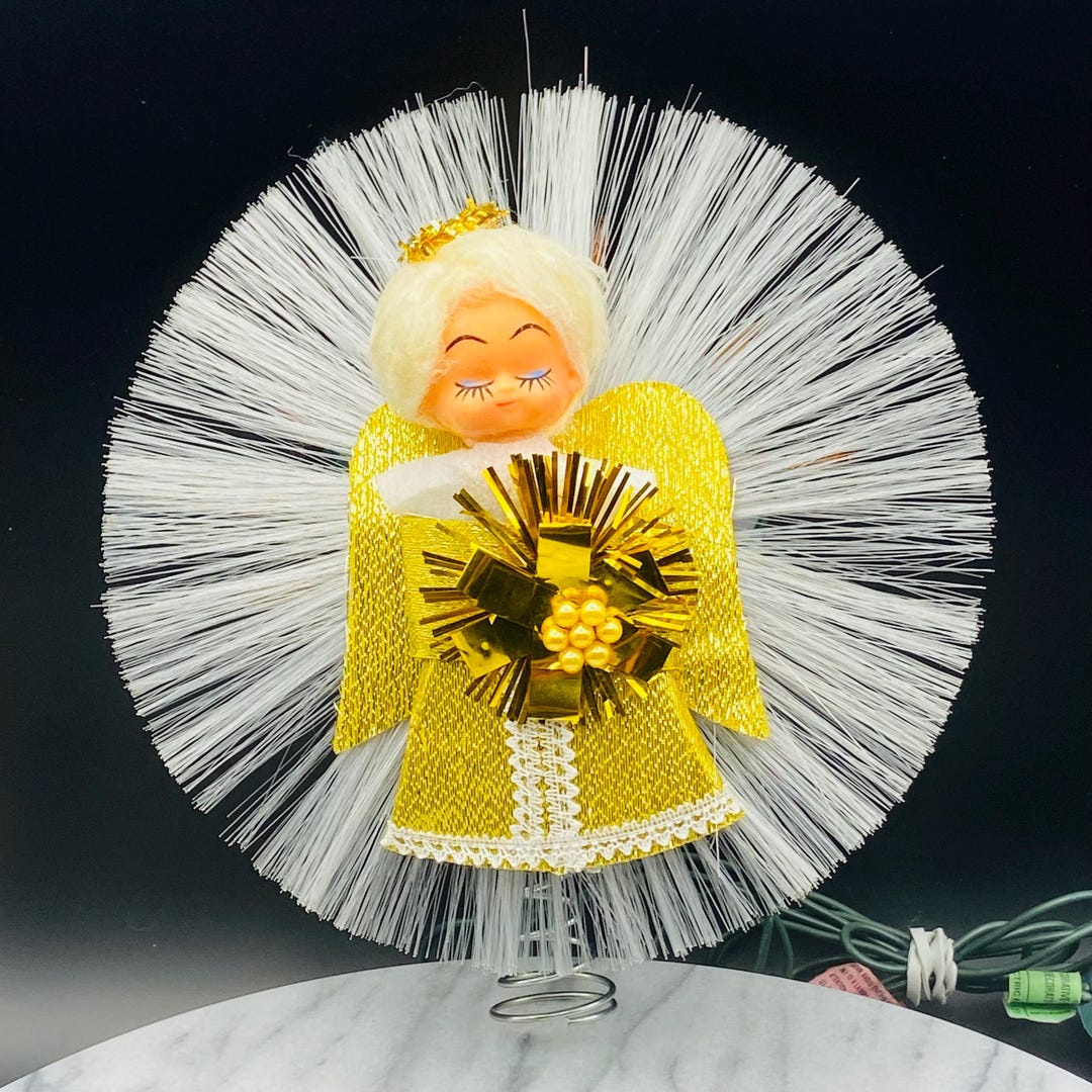 Vintage Angel Tree Topper Lights Halo 1960’s - Etsy