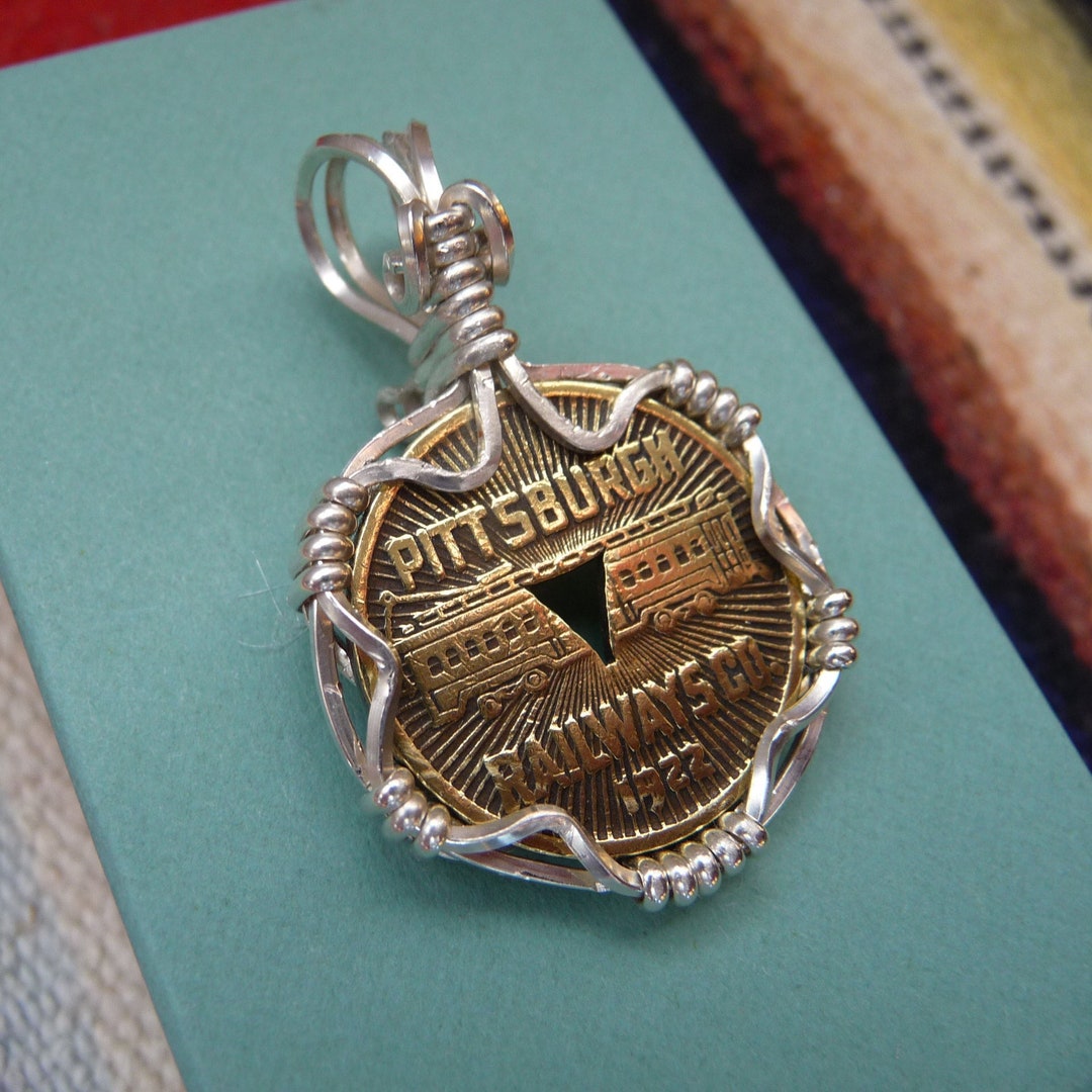 Old Pittsburgh PA Railways 1922 Token Pendant in Sterling - Etsy