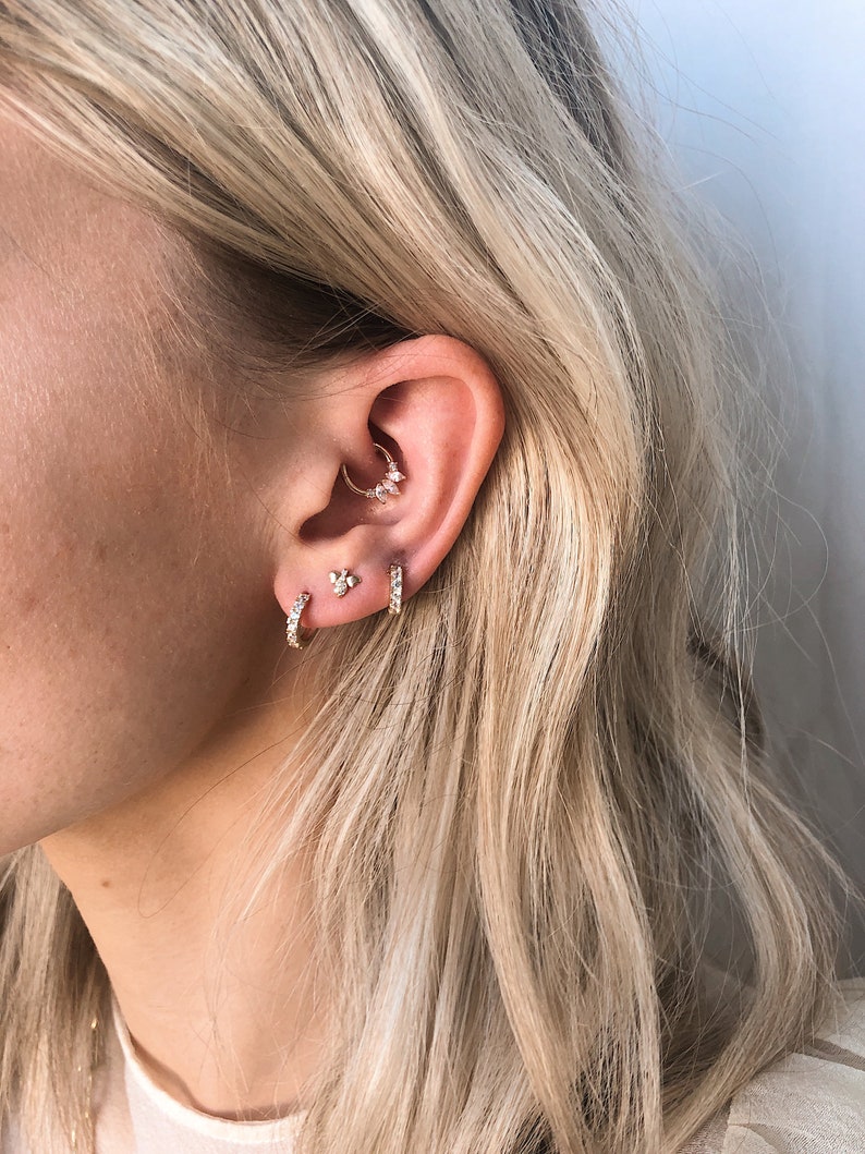 9ct White Gold Huggy Hoops Solid Gold Huggie Hoops Small | Etsy