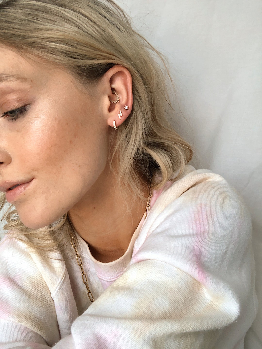 9ct White Gold Huggy Hoops Solid Gold Huggie Hoops Small - Etsy