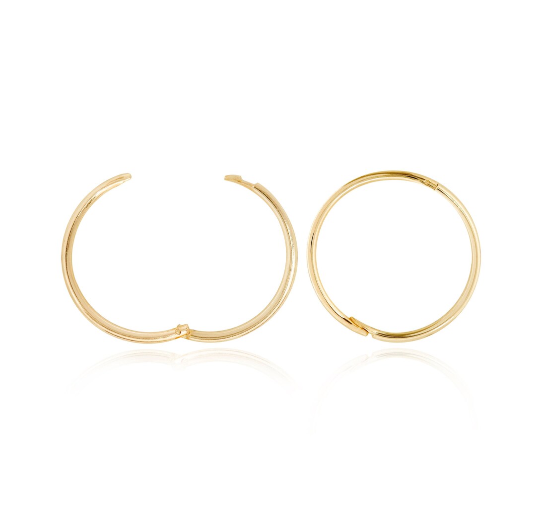 9ct Gold Hinge Hoops - Solid Gold Sleepers - Solid Gold Huggie Hoops ...