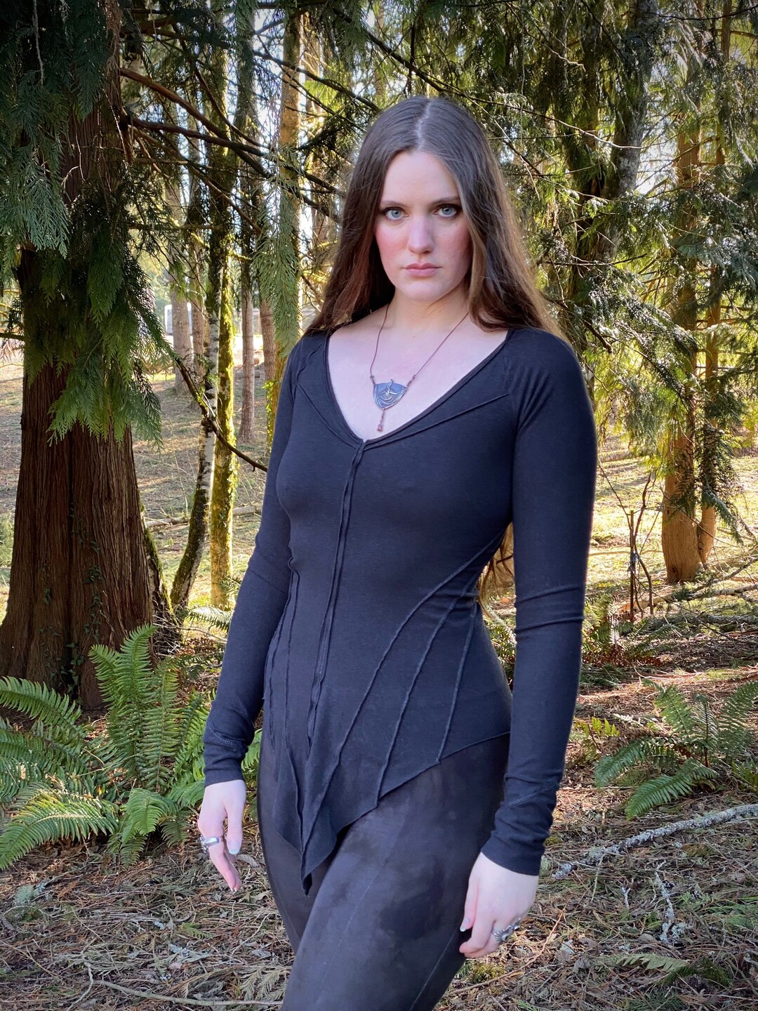 Made to Order Black Elven Armor Tunic in Black Bamboo/hemp Stretch - Etsy