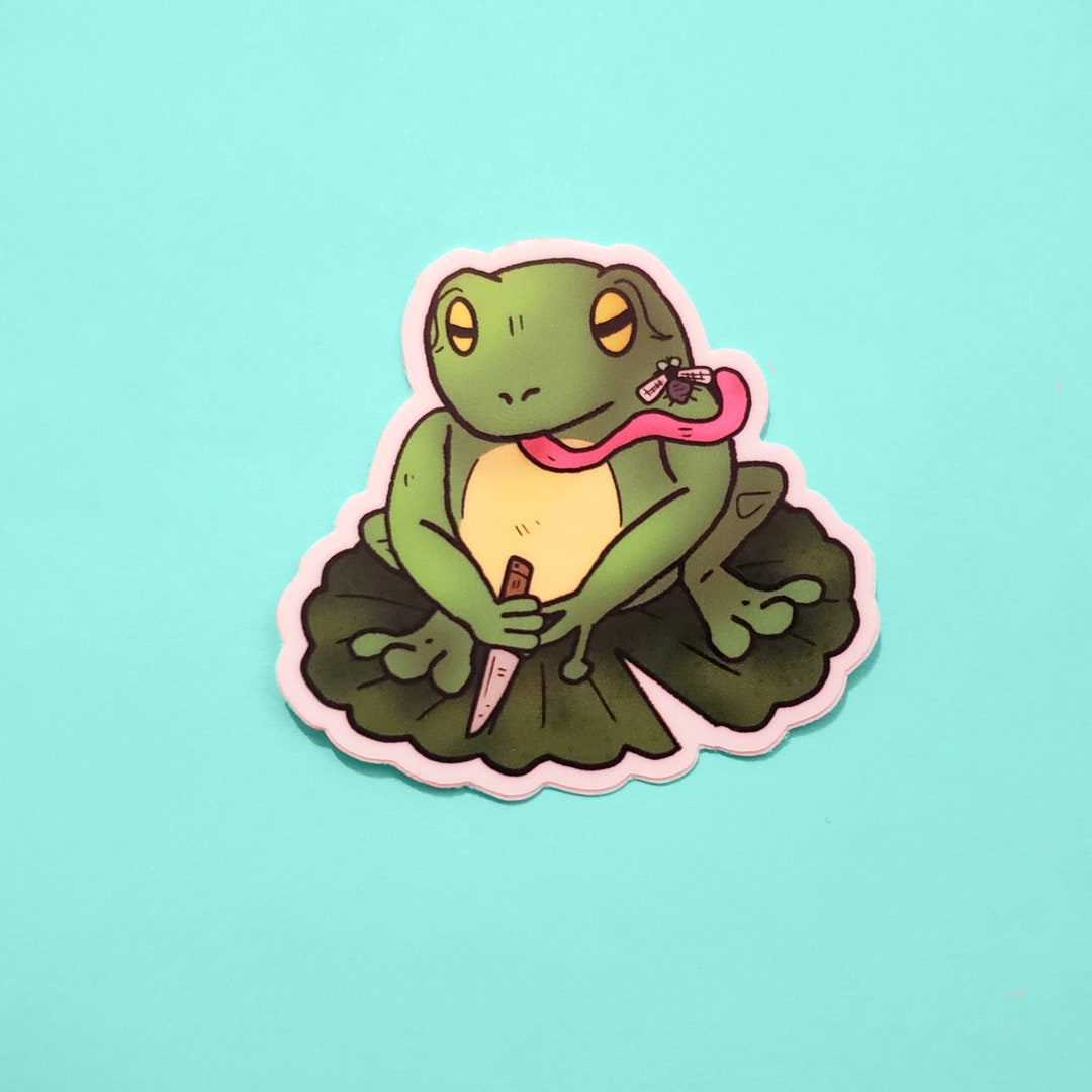 Knive Frog Vinyl Sticker / Diecut Vinyl Sticker - Etsy