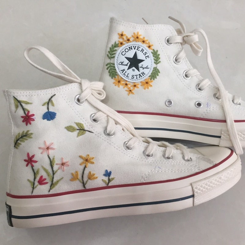 Embroidered Converse - Etsy