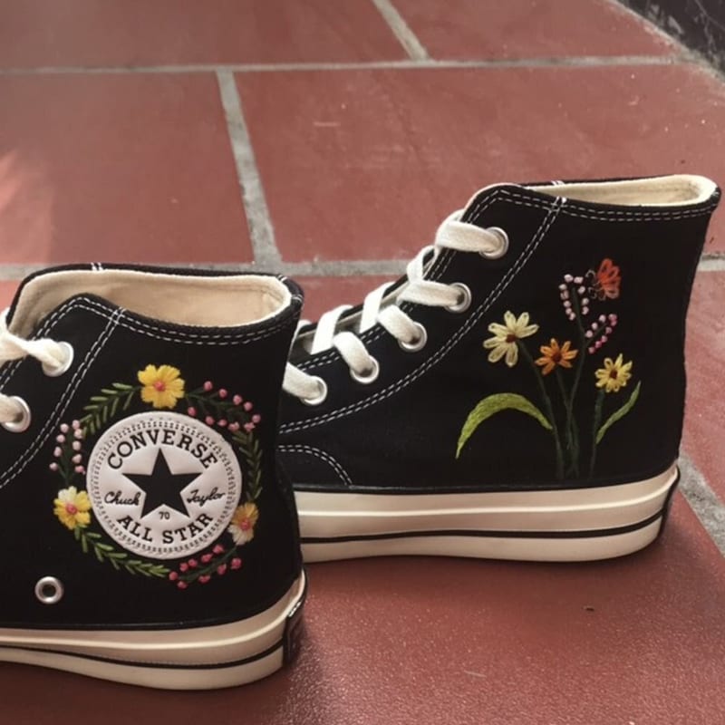 Embroidered Converse - Etsy