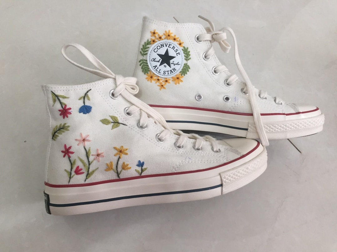 Converse Chuck Taylor Embroidered Natural Flowers and Plants - Converse ...