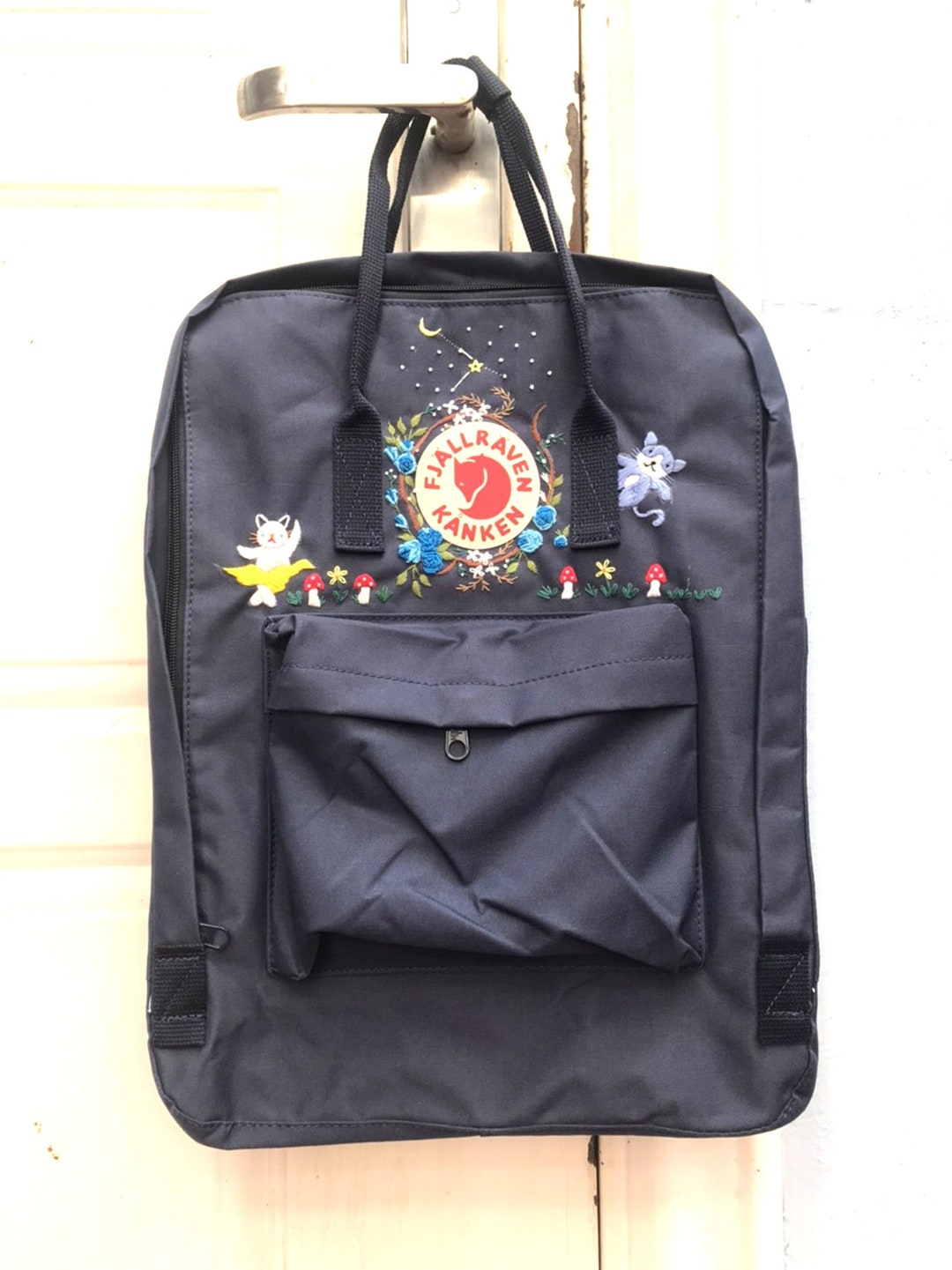 Kanken Custom Embroidered - Kanken Embroidered Cats and Mushrooms ...