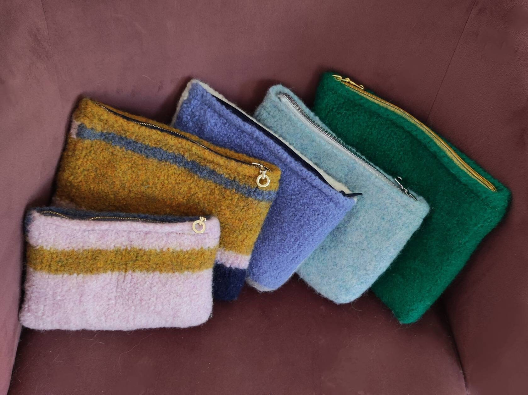 Pure Boiled Wool Pouch With Zipper Soft and Fluffy and Thick - Etsy