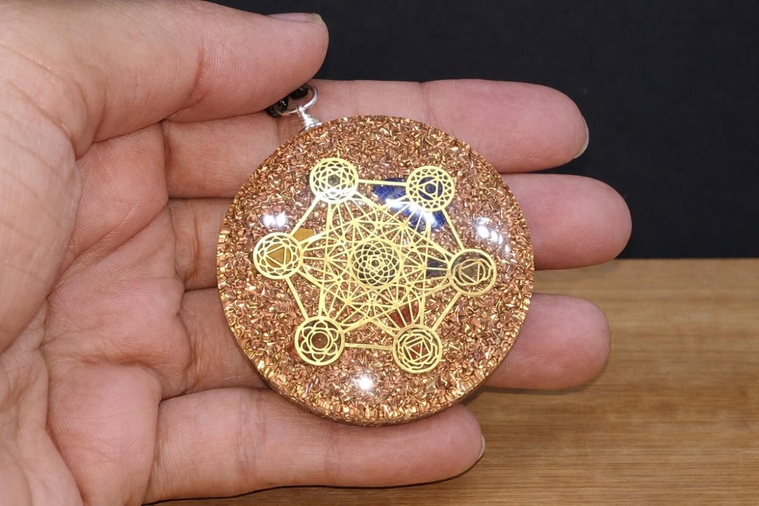Orgonite Metatron Cube Pendant Necklace | 7 Chakra Crystal Necklace ...