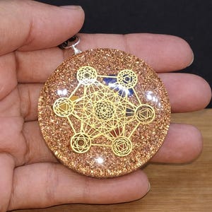 Orgonite Metatron Cube Pendant Necklace | 7 Chakra Crystal Necklace ...