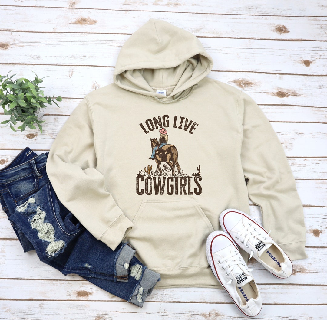 Hoodie, Long Live Cowgirls, Hooded Sweatshirt, Country Girl, Desert Cactus, Southern Rodeo ...