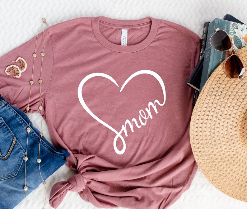 Mom Heart Shirt Shirts for Moms Trendy Mom T-Shirts Best | Etsy
