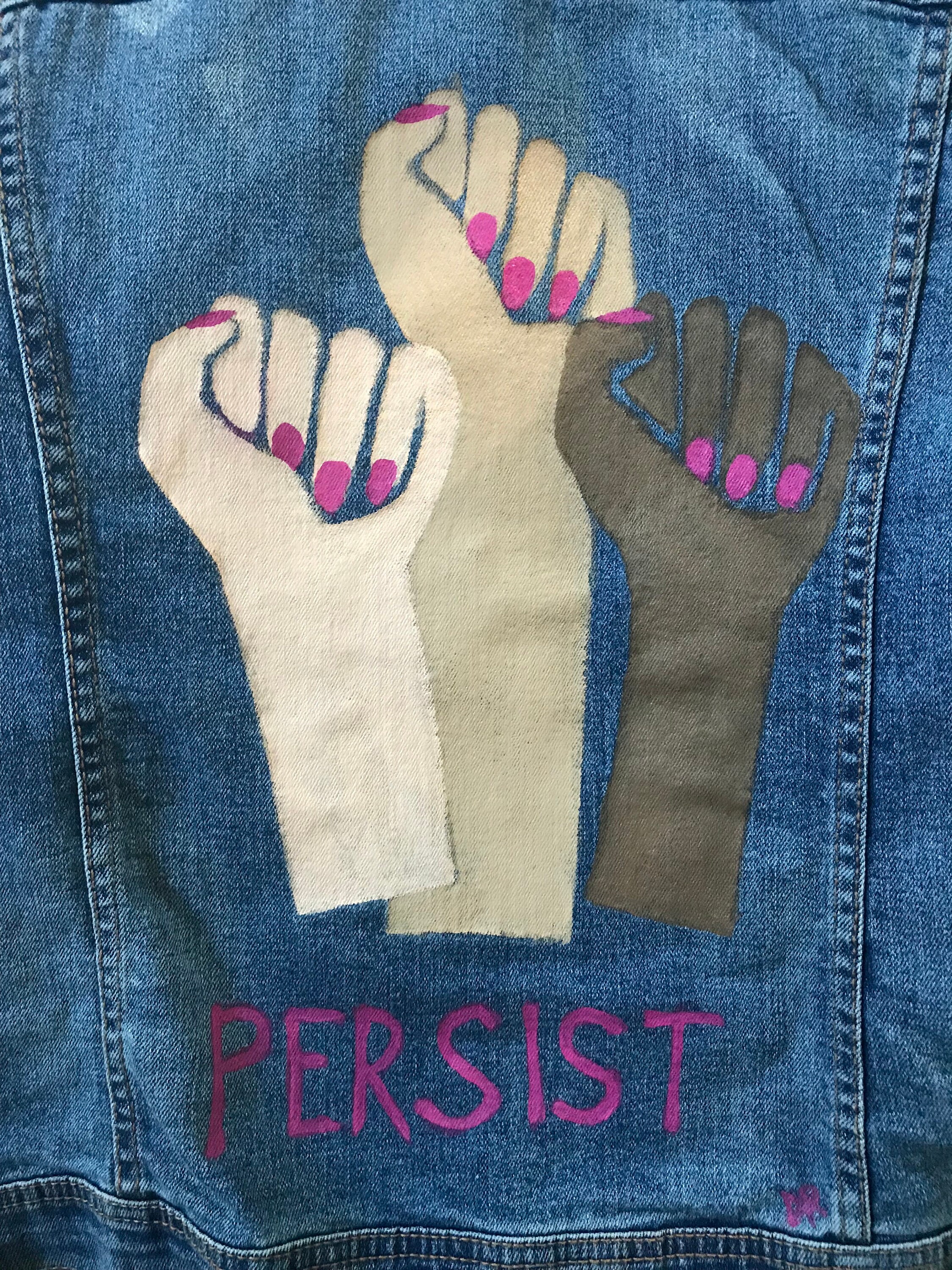 Denim Jean Jacket, Hand-painted Inspired by the Me Too Movement Women ...