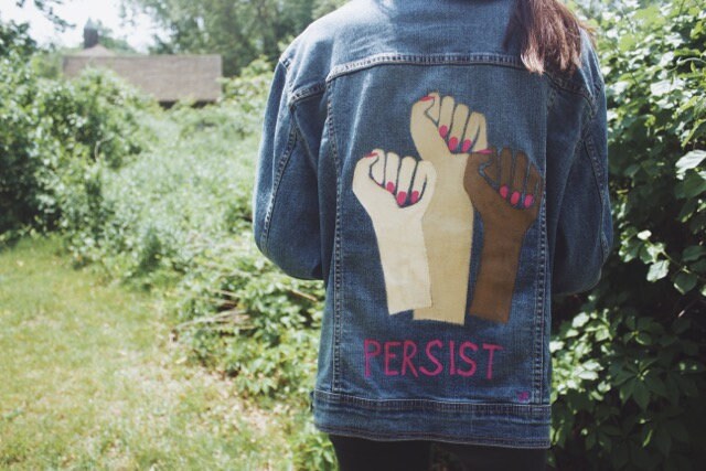 Denim Jean Jacket, Hand-painted Inspired by the Me Too Movement Women ...