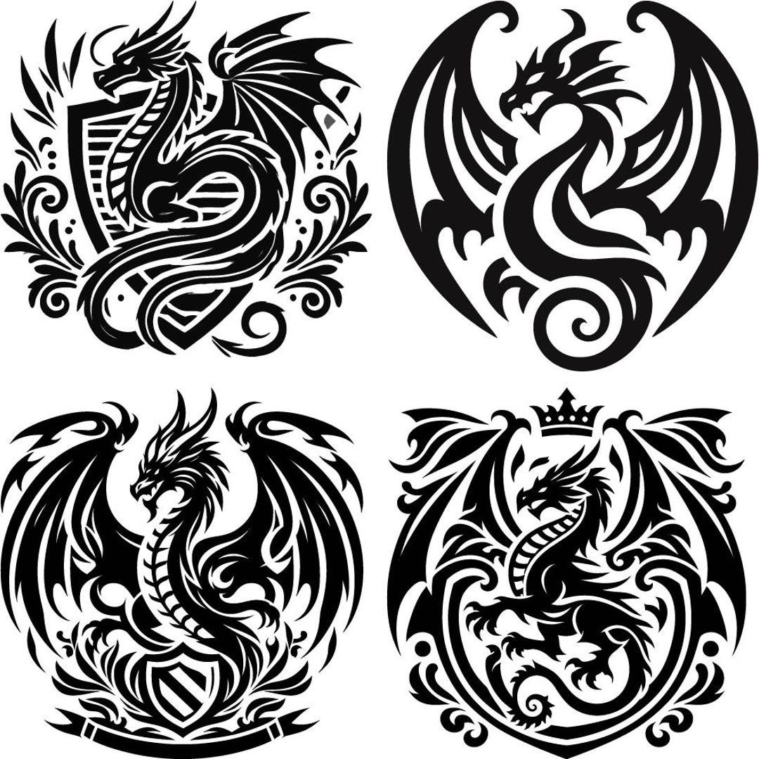 Chinese Dragon SVG, Dragon Tattoo Design - Digital Download for Crafts ...