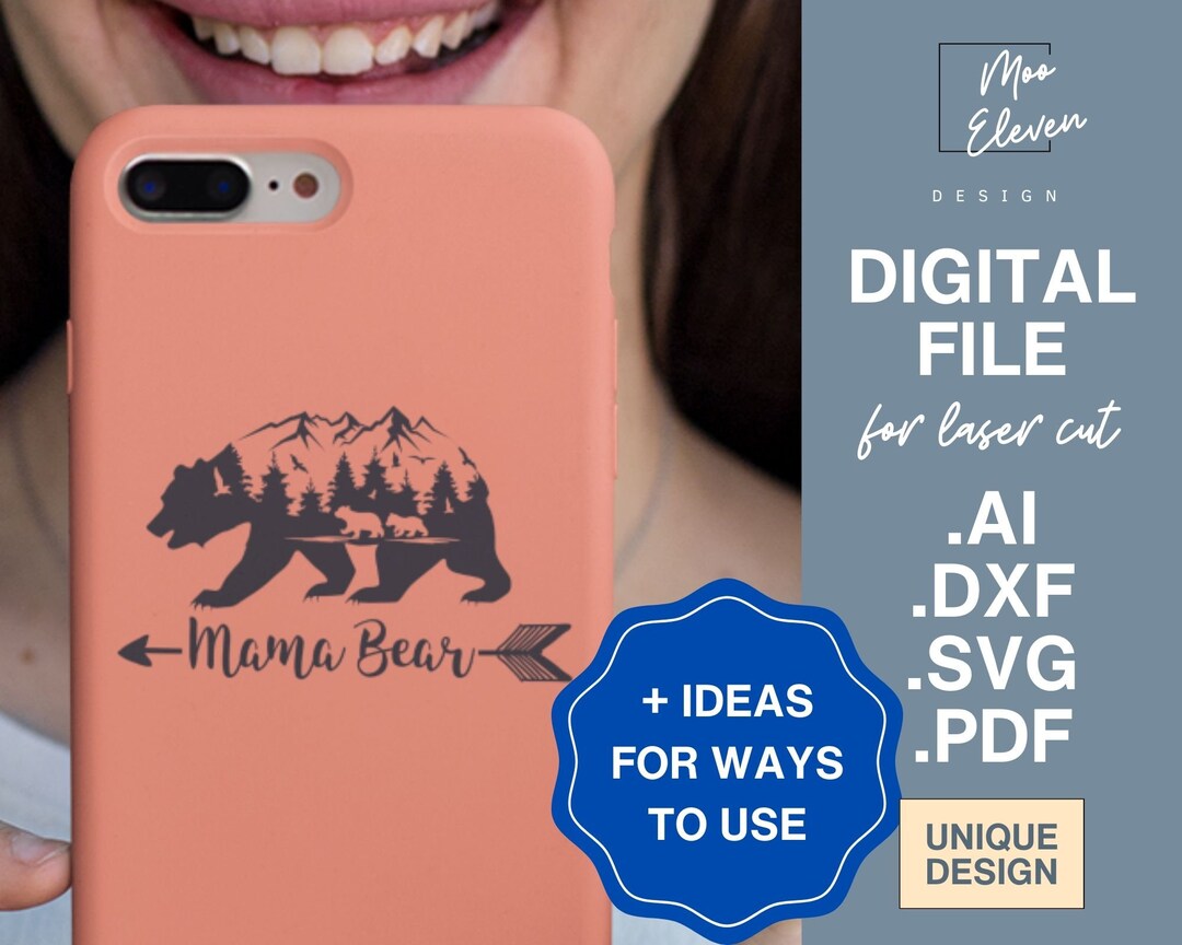 Mama Bear SVG Digital File, Mama With 2 Cubs SVG Cutting File for ...